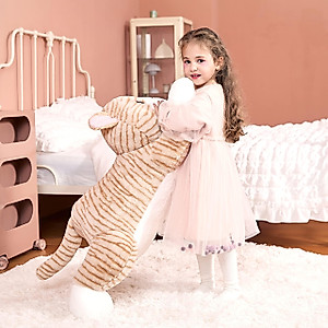 IKASA Large Cat Stuffed Animal Plush Toy,Giant Kitten Cute Jumbo Soft Toys,Huge Big Size Plushy Gigantic Plushie,Gifts for Kid Girl (30 inches, Orange)