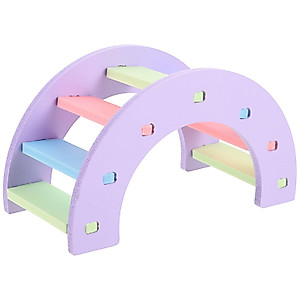 Ipetboom Ladder Chinchilla Bridge Toy Pets Exercise Activity Squirrel Paly Paltform Small Animal Log Bridge Cat Houses for Indoor Cats Rat Hideout Toys Reptile Hamster Chevron Board