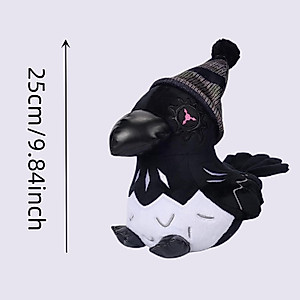 Murders-Drones Plush Toy,Hit SciFi Comedy Animation Role Uzi Black Crow,Soft Character Throw Pillow, Home Decor，Great Gift for Kids Boys Girls