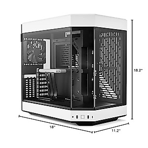 HYTE Y60 Modern Aesthetic Dual Chamber Panoramic Tempered Glass Mid-Tower ATX Computer Gaming Case with PCIE 4.0 Riser Cable Included, White (CS-HYTE-Y60-BW)