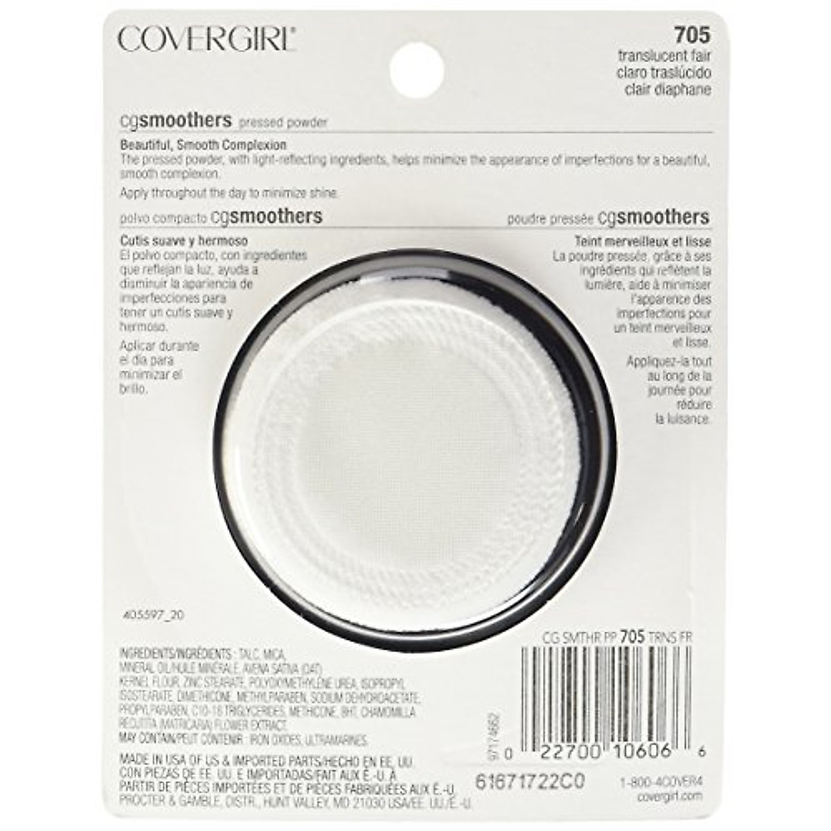 CoverGirl Smoothers Pressed Powder Foundation Translucent, Fair(N) 705, 0.32-Ounce Packages (Pack of 2)