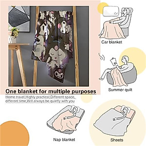 Kawaii Super Soft Blanket Cute Blanket All Season Flannel Fleece Blanket for Kids Adult Sofa Bedding 40"x 50"