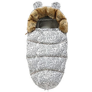 Baby Sleeping Bag Winter Keep Warm Baby Stroller Bunting Bags for 0-3 Year-old Universal Baby Stroller Sleeping Bag Footmuff Outdoor Thick Warm Infant Stroller Sleeping Blanket (White Leopard)