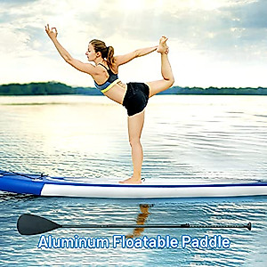 GYMAX Inflatable Stand Up Paddle Board, 6” SUP with Premium Complete Accessories, Backpack, Pump, Leash, Paddle & Removable Fins, Portable Stand Up Boat for All Skill Level
