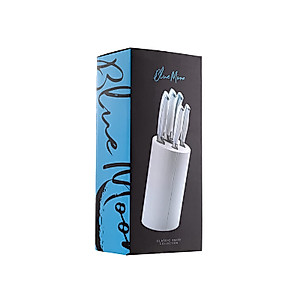 Blue Moon Stainless Steel 5-Piece Knife Set & Block