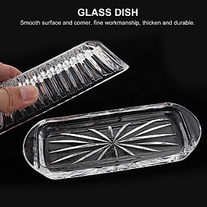 STOBAZA Cream Cheese Crystal Glass Butter Dish with Lid 1 Set Classic Butter Keeper for Countertop European Covered Butter Tray with Lid Dessert Dish Cookie Dish Fruits Dish for Home Food Containers
