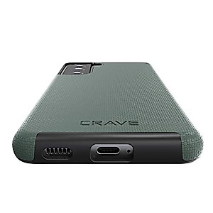 Crave Dual Guard for Galaxy S21 Case, Shockproof Protection Dual Layer Case for Samsung Galaxy S21, S21 5G (6.2 inch) - Forest Green