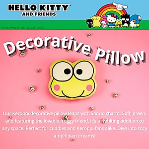 Franco Hello Kitty & Friends Bedding Super Soft Plush Decorative Pillow, Standard, Keroppi