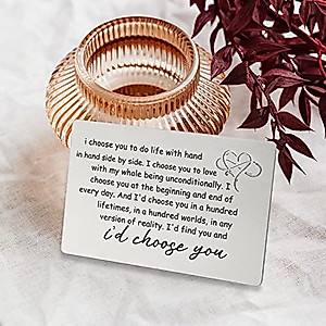 clesellix Love Note Wallet Insert Card, Engraved Wallet Insert Card for Men, Him, Boyfriend Valentine Wedding Anniversary Christmas Birthday Gifts Stocking Stuffer Christmas Predeployment Gift WC5