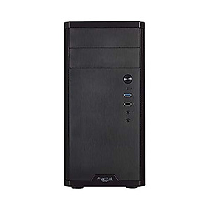 Fractal Design Core 1100 - Mini Tower Computer Case - mATX - High Airflow and Cooling - 1x 120mm Silent Fan Included - Brushed Aluminium - Black