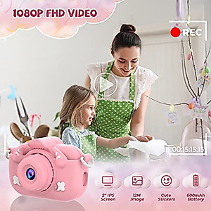 Bioyoak Kids Camera, Christmas Birthday Gift for Boys Age 3-9, HD Digital Video Cameras for Toddler with 1080P Video, Portable Toy for 3 4 5 6 7 8 9 Year Old Boys Girls with 32GB SD Card
