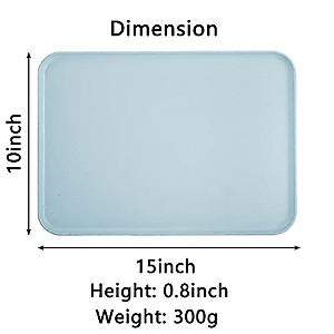 NDSWKR 8 Pieces Fast Food Serving Tray, 15 x 10 x 0.8 Inch Rectangular Cafeteria Tray, Plastic Restaurant Trays for Lunch Dinner Restaurant Kitchen Picnic Party