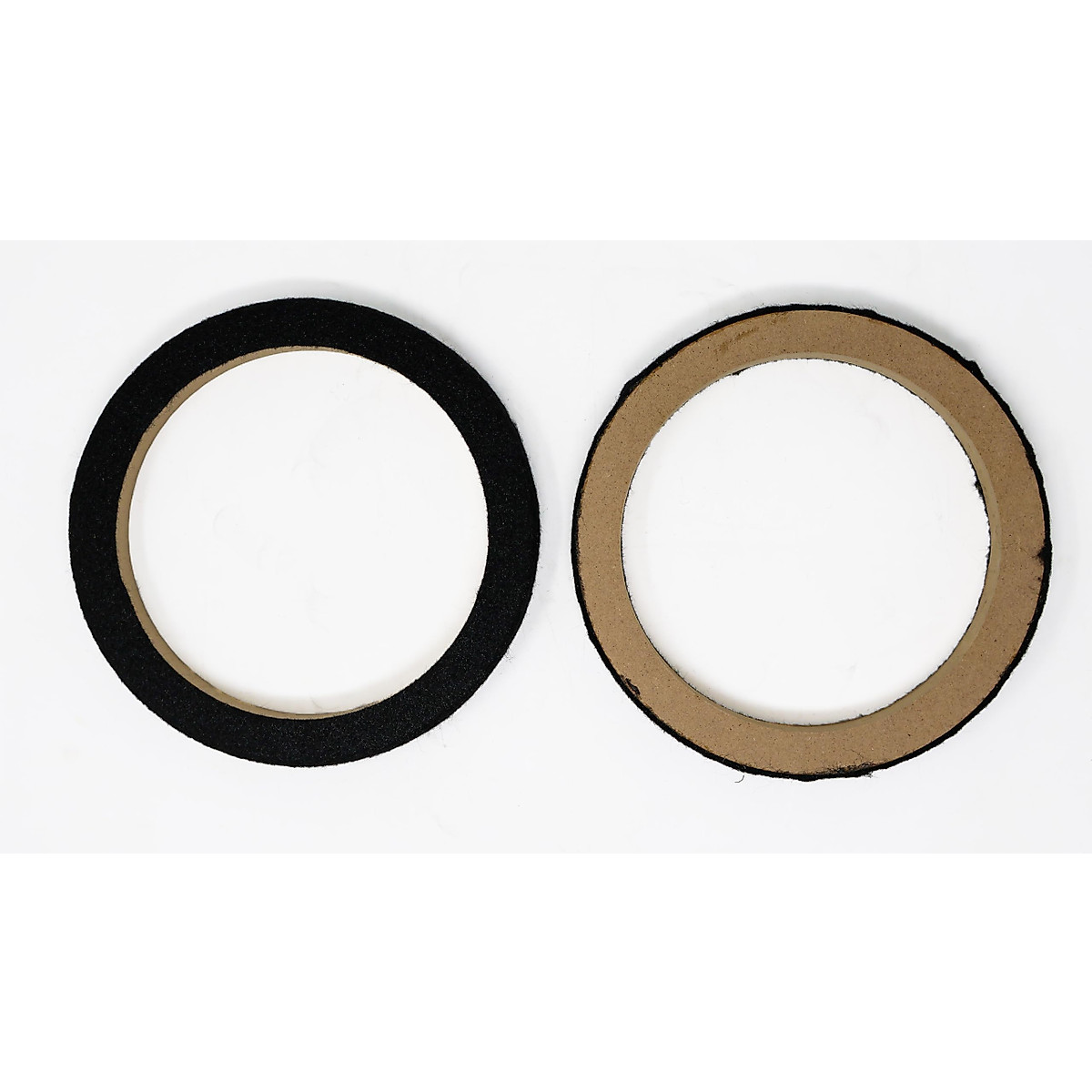 Nippon America 8 Pieces 6.5 Inch MDF Wood Speaker Spacer Rings with Black Carpet 4 Pairs -RING-065Cbk