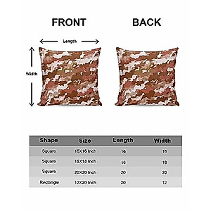 applebless Set of 2 Throw Pillow Covers Square for Home Decor, Camouflage Netting Camo 18x18 Inch Cotton Reversible Pillow Case Sofa Soft Cushion Cases for Bedroom Couch Bed Car Chair