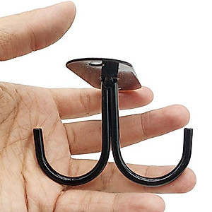 TIHOOD 6PCS Under Cabinet Mug Hooks, Rustic Mug Organizer Rack Coffee Cup Holder Mug Rack Under Shelf Hanging Hooks Rack for Mugs, Coffee Cups and Kitchen Utensils Display (Black)