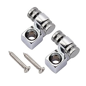 Musiclily Pro Steel Guitar Roller String Guides Roller String Trees Retainer for Strat Stratocaster Tele Telecaster Electric Guitar Replacement, Chrome (Set of 2)