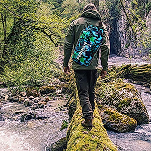 PERMIAN Portable Cooler Bag Roll Top, Camouflage, Insulated, 15L Foldable, Waterproof Dry Bag for Boating/Fishing, Cooler Backpack for Camping/Hiking, Leakproof, Floating Cooler for Kayaking - Camo