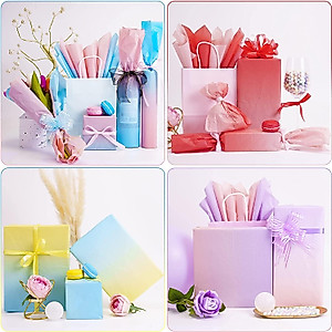 Bolsome 100 Sheets Pink-Blue Gradient Tissue Paper Bulk, Pastel Turquoise Wrapping Tissue Paper Sheets for Christmas Birthday Baby Showers Wedding Thanksgiving Gift Wrapping DIY Crafts Arts, 20 x 14"