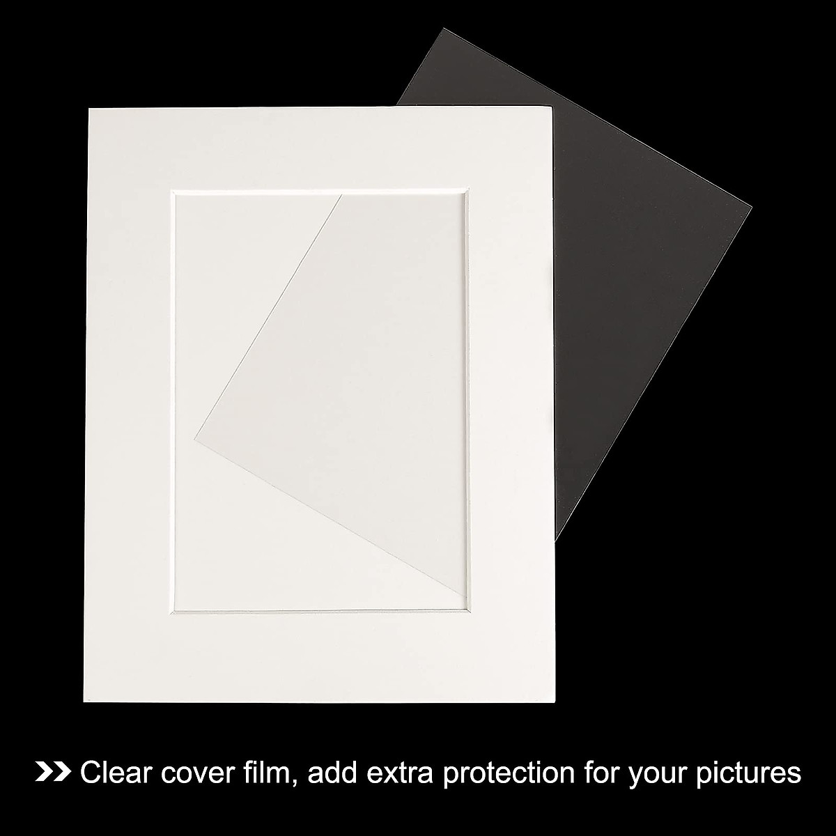 uxcell 9.8" x 11.8" Picture Mat, Core Bevel Cut Frame Mattes Photo Backing Board for 7.8" x 9.8" Photos Pictures Artwork Painting, White 8Pcs