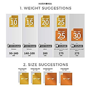 Harmonia Blanket 20 lbs :: Cotton Shell, Glass Bead Fill, 60" x 80", White + Duvet Cover, Weighted Blanket Adult 20 lbs