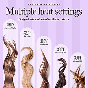 Milano by Laurenza Hair Straightener and Curler 2 in 1, SuperMax Design 8.5 Inch² Extra-Large 3D Floating Ceramic Flat Iron, Dual Voltage Straightening Irons with 20 Million cm³ Anion Outlet (Purple)