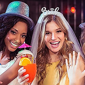 BAHABY Bride Headband Bride to Be Headpiece Bride Tiara Hair Decoration for Bridal Shower, Bachelorette Party, Wedding (Silver)…