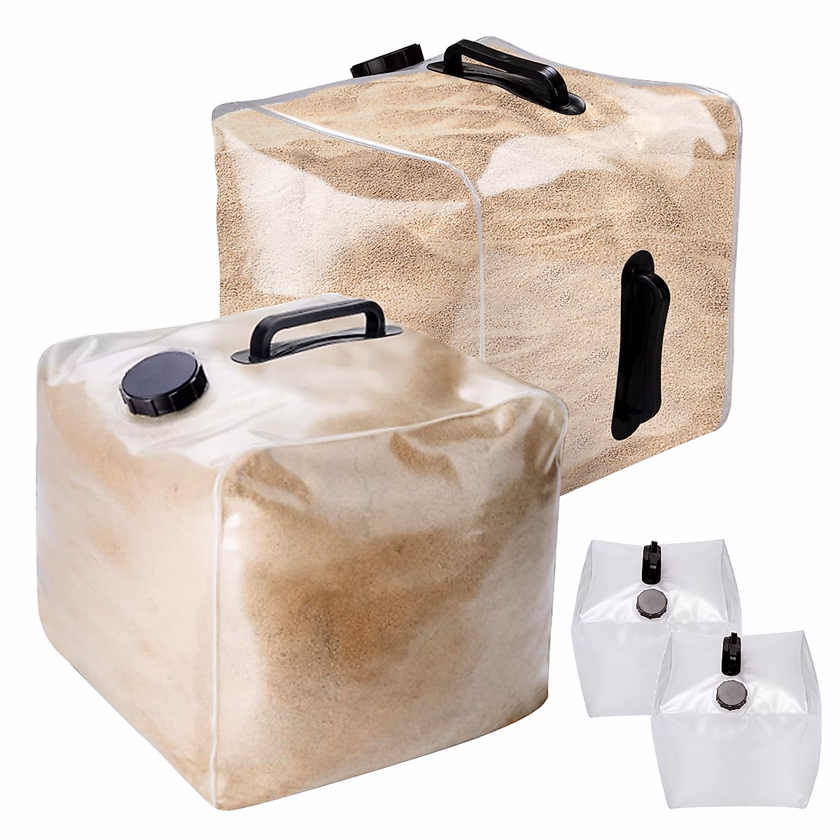 2Pcs Swimming Pool Ladder Weights Bag, 20L Heavy Duty Plastic Pool Weight Sand Bags, Fillable Ladder Anchor Bag for Swimming Pool Steps Entry Systems