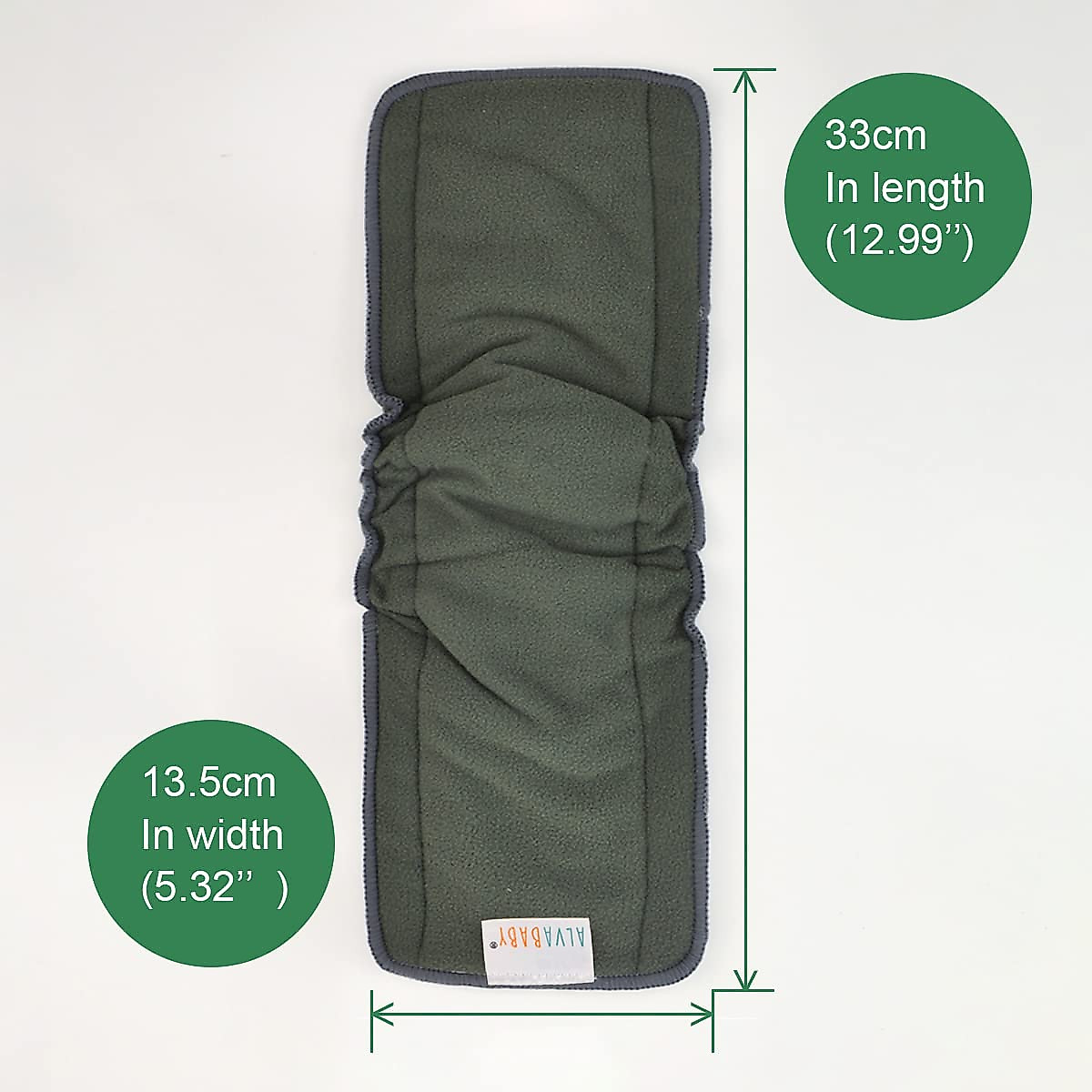 ALVABABY Reusable 5 Layers 12 Pack Inserts with Gussets for Baby Cloth Diaper and Cloth Diapers Covers 12FLN