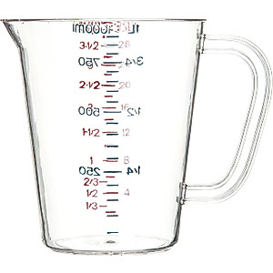 Carlisle FoodService Products 4314307 Commercial Plastic Measuring Cup, 1 Quart, Clear