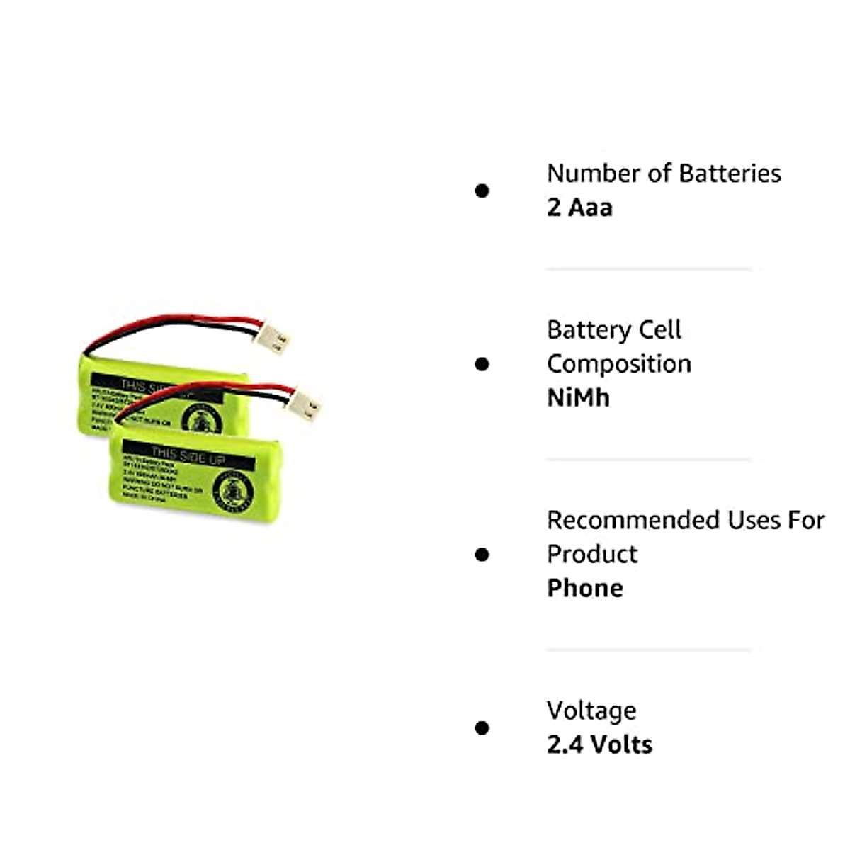 Kruta BT183342 BT283342 BT166342 BT266342 BT162342 BT262342 Battery Compatible with VTech CS6114 CS6419 CS6719 AT&T EL52300 CL80112 VTech CS6719-2 Cordless Handsets (Pack of 2)