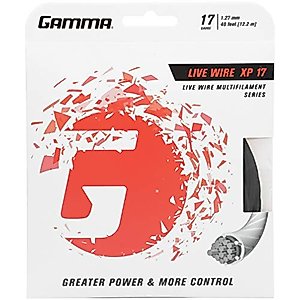 Gamma Sports Live Wire XP Tennis String, Black, 17g