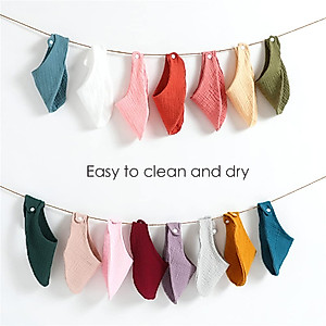 YCHWFF Muslin Baby Bibs 10 Pack Baby Bandana Drool Bibs 100% Cotton for Unisex Boys Girls, 10 Color Sets for Teething and Drooling