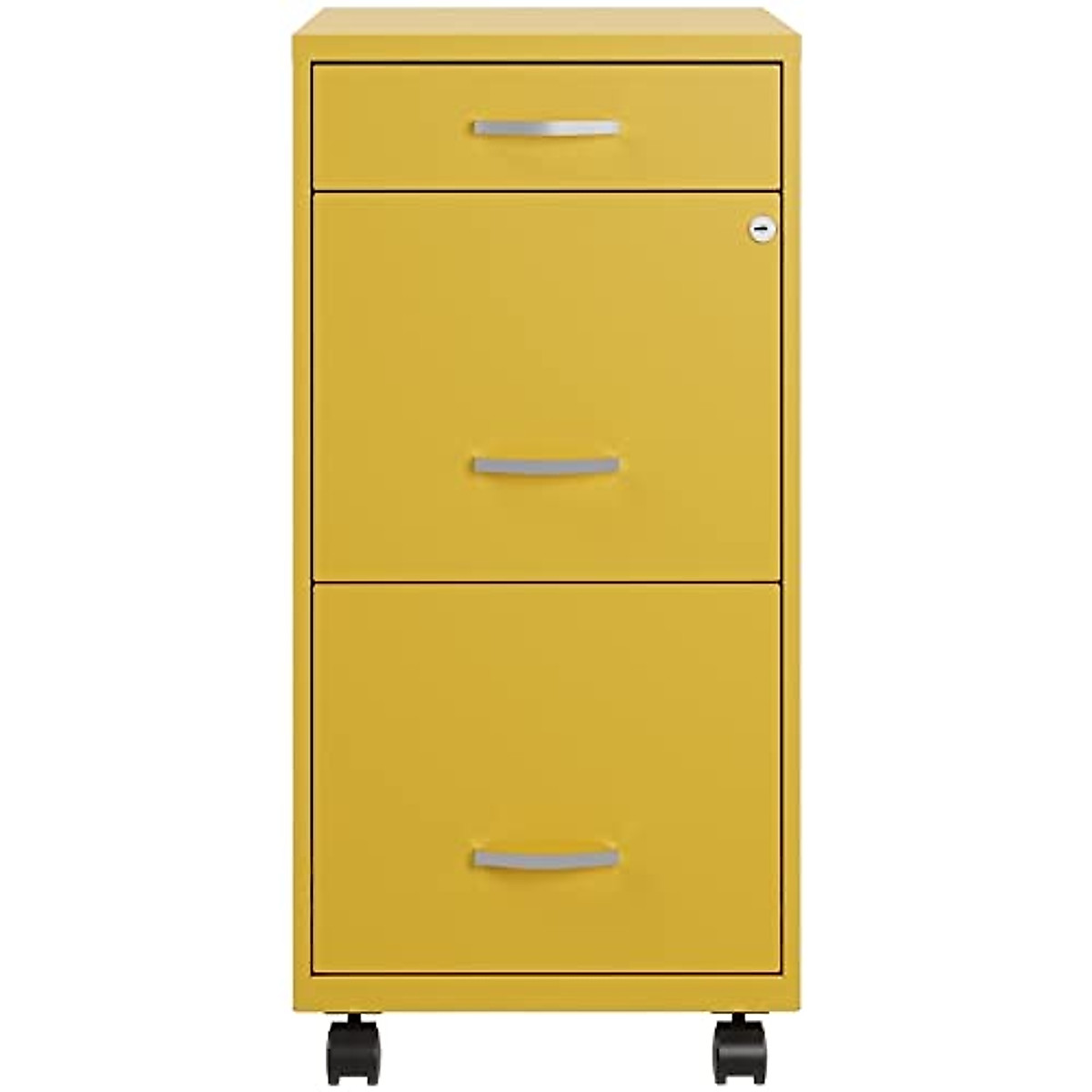 Hirsh Industries Space Solutions 18" D 3 Drawer Mobile Metal File Cabinet Yellow/Goldfinch