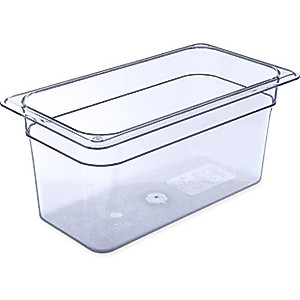 TrueCraftware Third Size 6” Deep Food Pan Polycarbonate Clear Color- Food Storage Containers Plastic Food Pan Restaurant Commercial Hotel Pans for Food Prep Fruits Vegetables Beans Corns