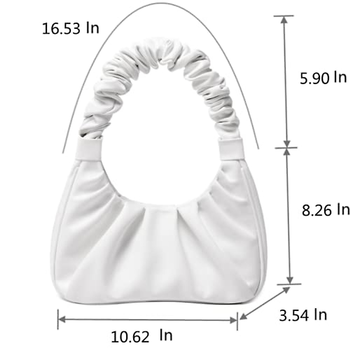 CYHTWSDJ fashionable for Women cute Hobo Tote handbag mini clutch with zipper (White-M)