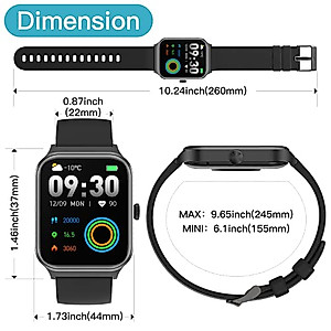 Smart Watch, 1.96" Full Touch Smartwatch, Compatible with iPhone Android, Heart Rate & Sleep Monitor, Multi-Sport Modes, Blood Oxygen, Voice Assistant, IP68 Waterproof, Fitness Tracker for Women Men