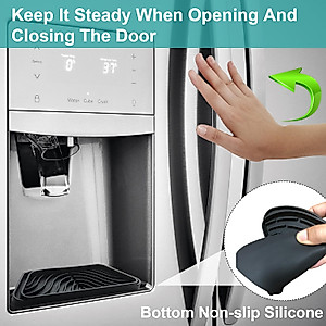 Silicone Refrigerator Drip Tray Catcher 2 packs,Protects Ice and Water Dispenser Pan From Spills,Fit Refrigerator Water Tray, Coffee Machine Tray Recycle and Dry Quickly (Rectangular, Black+Grey)