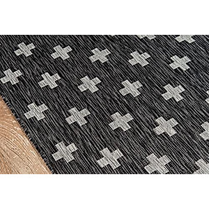 Novogratz by Momeni Villa Collection Umbria Indoor/Outdoor Area Rug, Charcoal, 3'3" x 5'0" Size Mat for Living Room, Bedroom, Dining Room, Nursery, Hallways, and Home Office