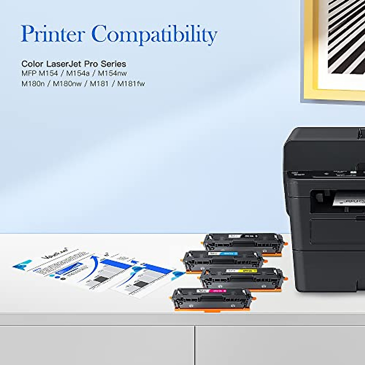 Valuetoner Compatible Toner Cartridge Replacement for HP 204A CF510A CF511A CF512A CF513A to use with Color Laserjet Pro MFP M180nw M154nw M180n M154a MFP M181fw Printer Tray(4-Pack)