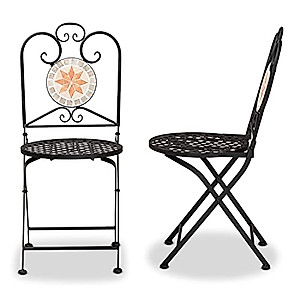 Baxton Studio Santina Black Metal Outdoor Dining Chair (Set of 2)