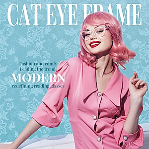 Gaoye 5 Pack Fashion Cat Eye Reading Glasses for Women, Computer Blue Light Readers Anti Glare With Eyeglasses Chain (A 5 PACK MIX, 2.75, multiplier_x)