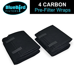 BlueBird Filters Replacement HEPA Filter & Carbon Pre Filter Kit For Honeywell 50250 50250-S OEM Part Number 24000 (1 HEPA + 4 Carbon Pre-Filter)