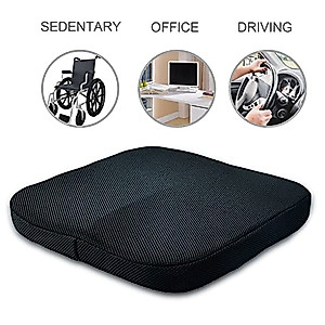 BAUBUY Cojín de Asiento Wheelchair Cushion Square Ergonomic Thick with Non Slip Cover Breathable Fresh Elastic Durable Suitable for Wheelchairs for Pressure Relief (Color : Velvet Fabric)
