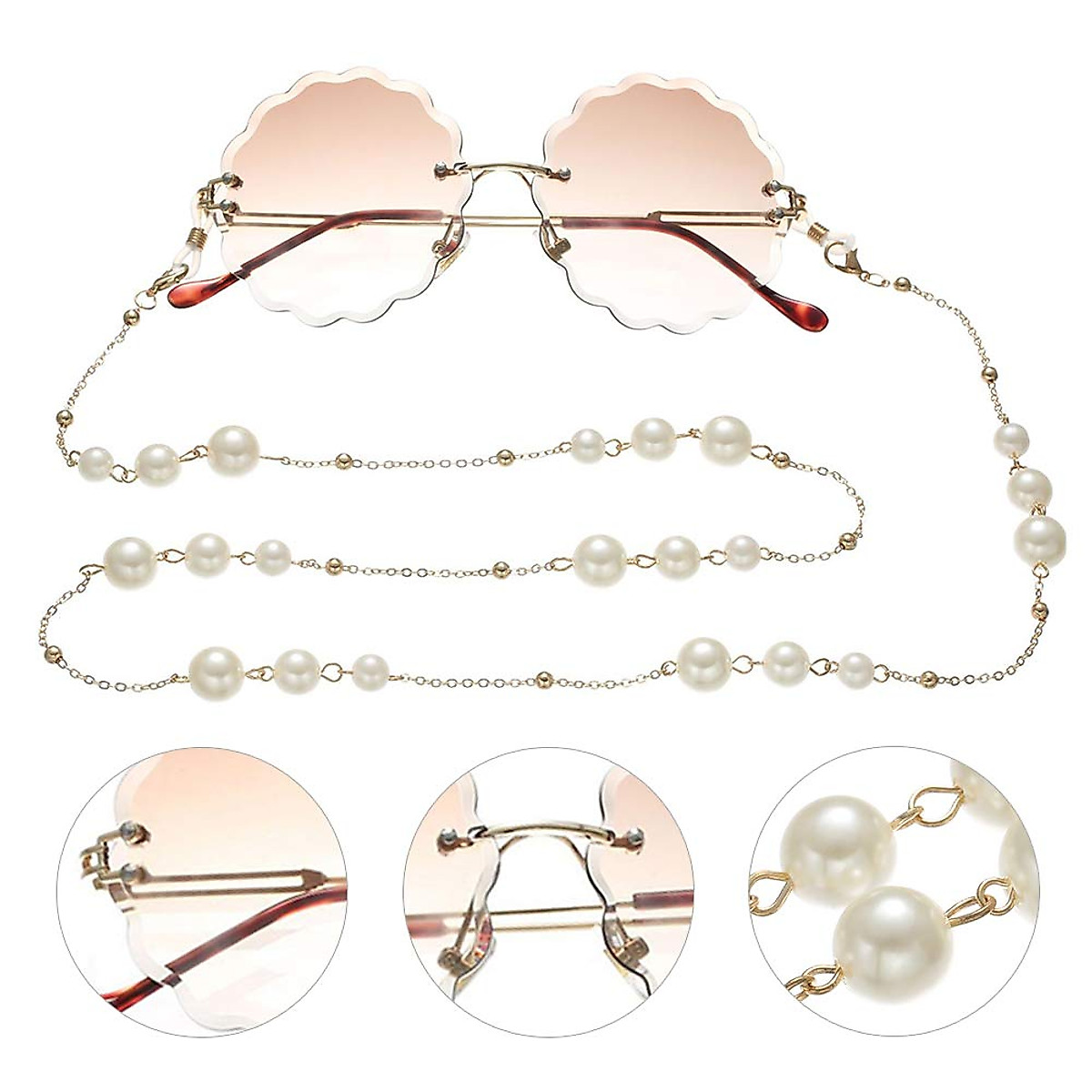 VALICLUD 1 Set 2Pcs Irregular Photo Props Trendy Chic Street Shooting Glasses (Golden)