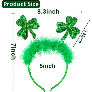 KOLONAMS St.Patrick's Day Headbands Green Shamrocks Hairband with Sequins Glitter Irish Hair Hoop Hat Parade Party Costume Hair Accesories for Saint Patrick's Party Favor Gift Cosplay