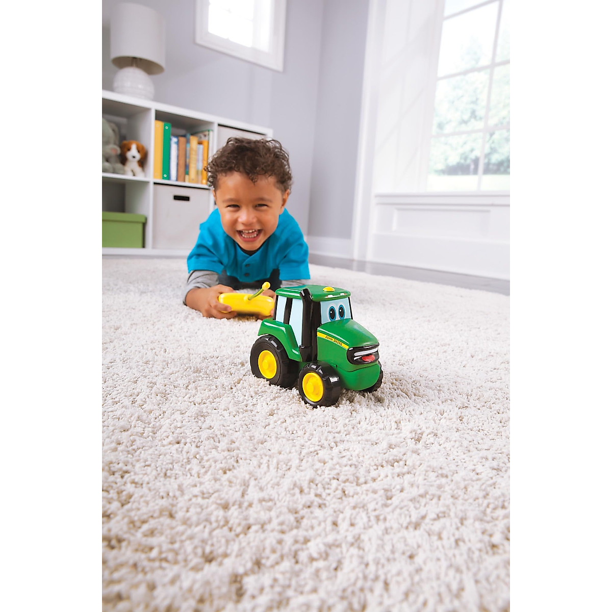 John Deere Radio Controlled Johnny Tractor Toy - Includes Easy to Use Remote Control Toy - Green John Deere Tractor Toys - John Deere Toys - Ages 18 Months and Up