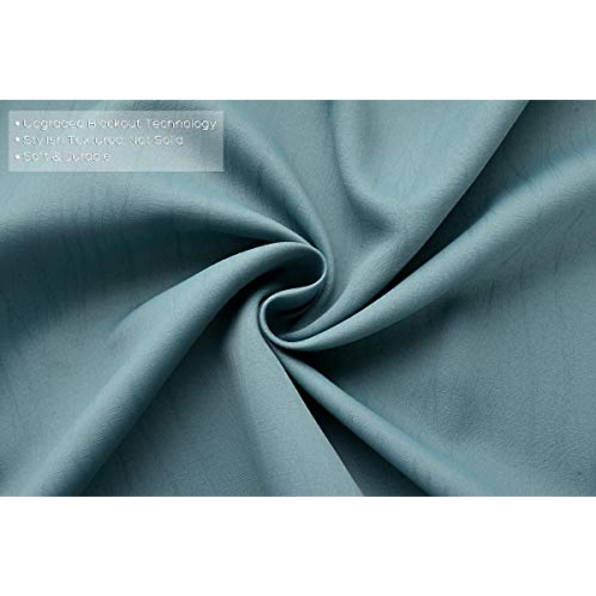MIUCO Blackout Curtains Room Darkening Curtains Textured Grommet Curtains for Window Treatment 2 Panels 52x63 Inch Long Teal