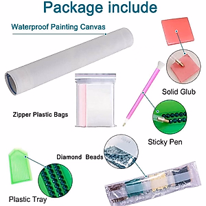 DIY 5D Diamond Painting by Number Kits,Full Drill Crystal Rhinestone Embroidery Pictures Arts Craft for Home Wall Decoration Christmas Vacation 12X16Inch