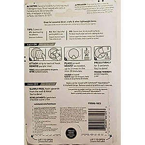 Command 17850Q-10ES Adjustables Repositionable Hook, Quartz