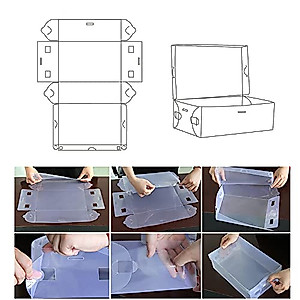 UtySty 4 Pack Foldable Shoe Boxes Clear Plastic Stackable Shoe Storage Organizer Clamshell Lady Boot Transparent Thickened Collapsible Woman’s Tidy up Save Space Men Kids